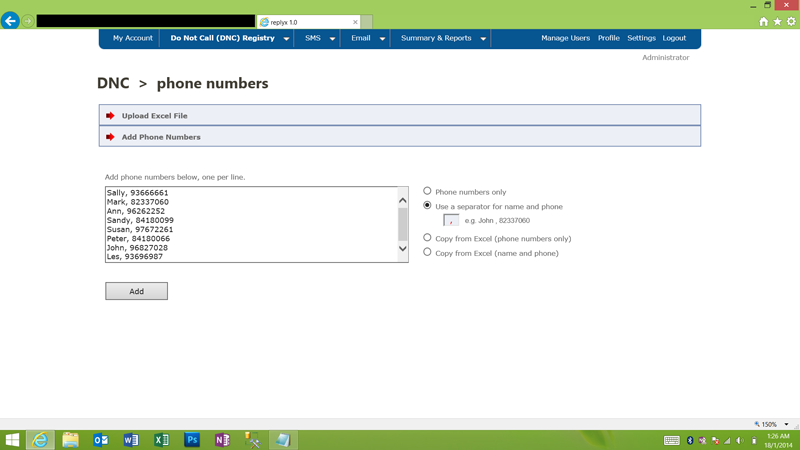 Do Not Call Registry, Check DNC Singapore